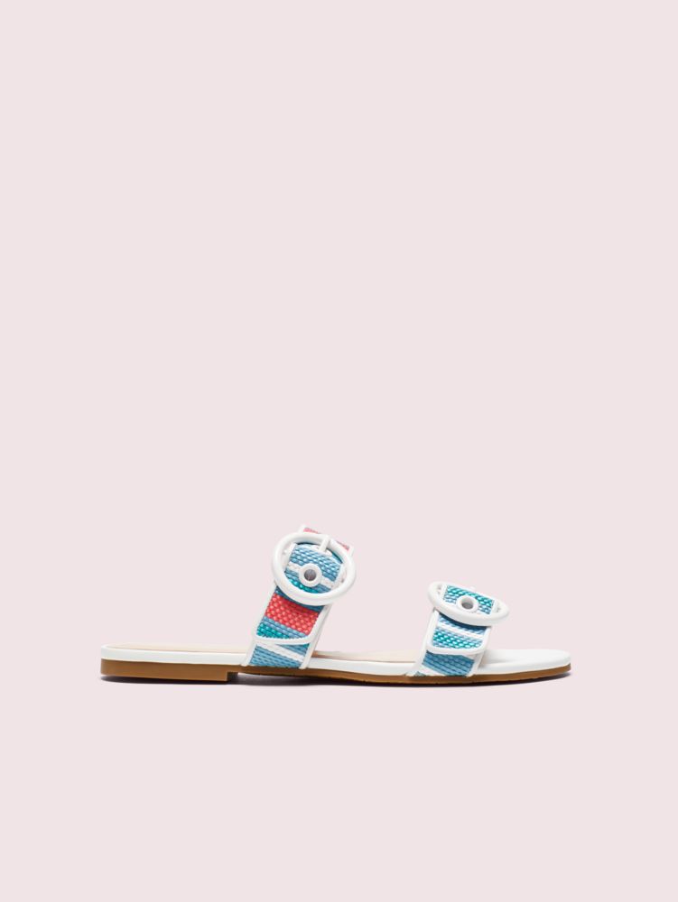 Marine Striped Raffia Slide Sandals | Kate Spade UK