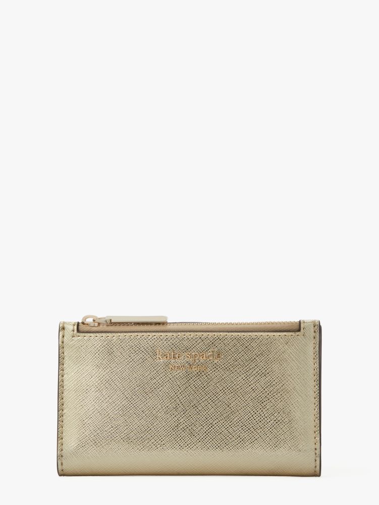 Spencer Metallic Small Slim Bifold Wallet | Kate Spade UK