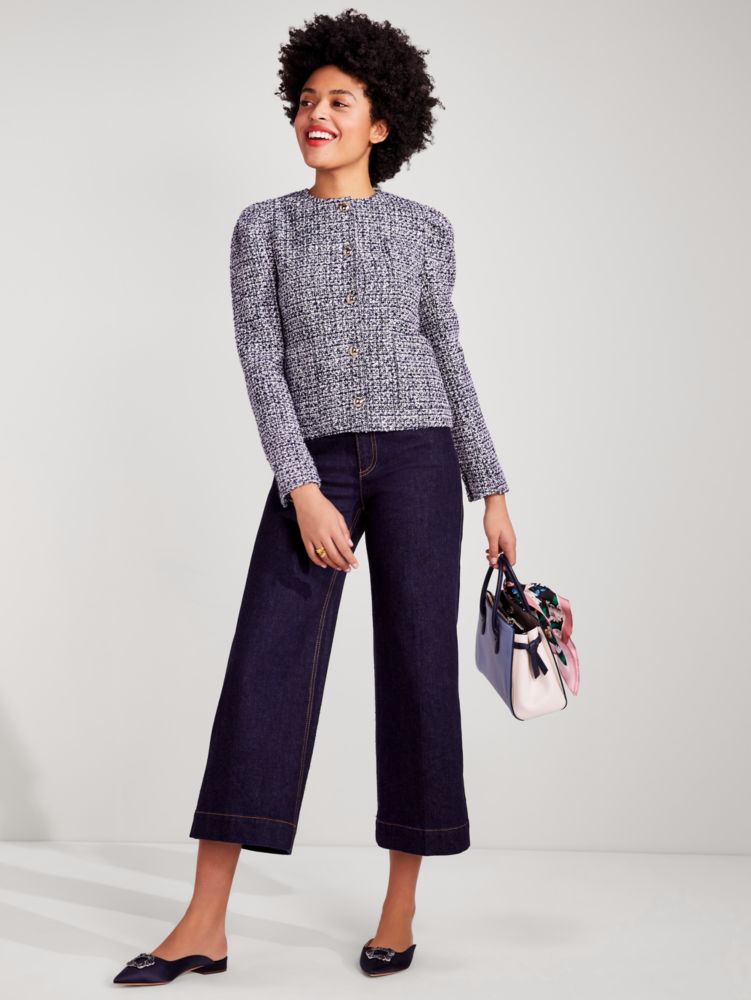 Tweed Puff Sleeve Jacket Kate Spade New York