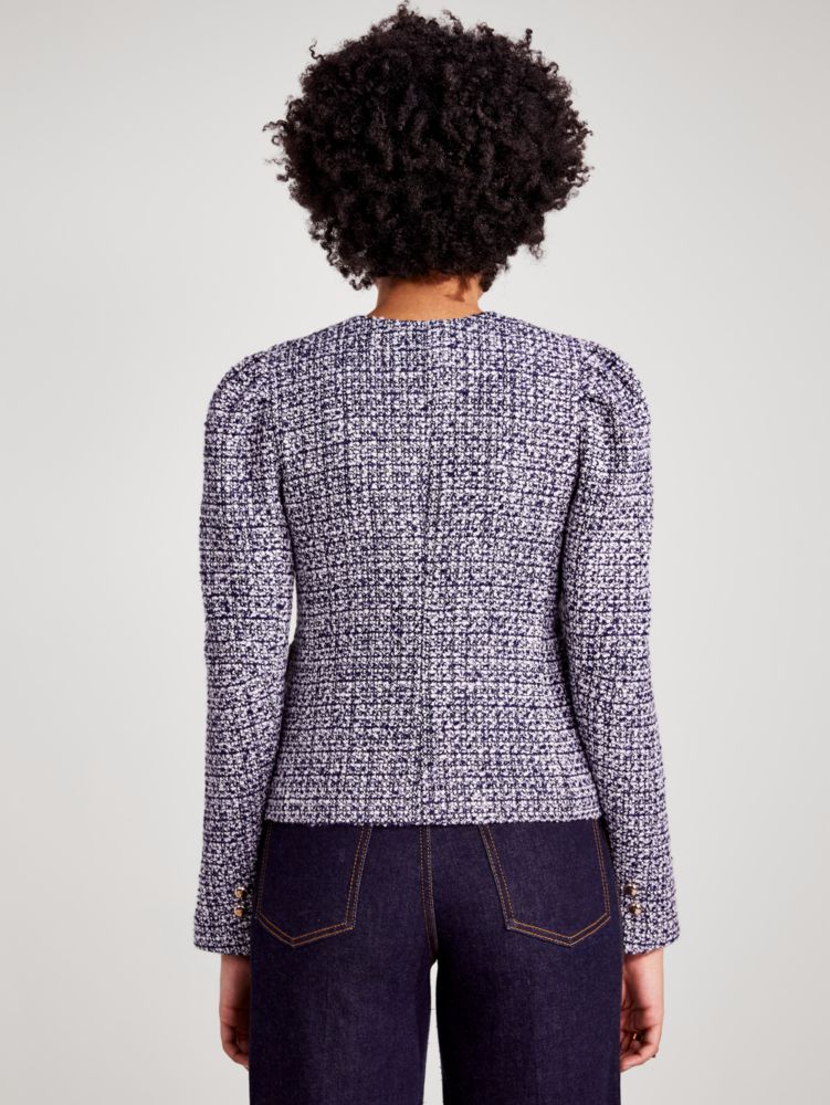 Tweed Puff-Sleeve Jacket | Kate Spade New York
