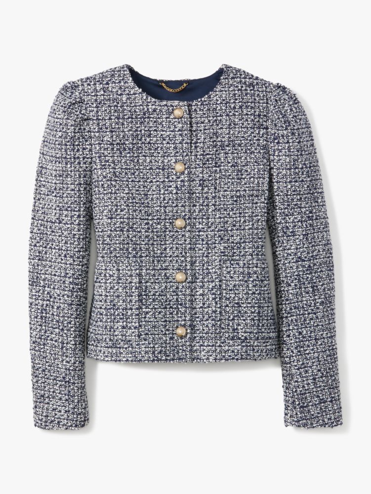 Tweed Puff-Sleeve Jacket | Kate Spade New York