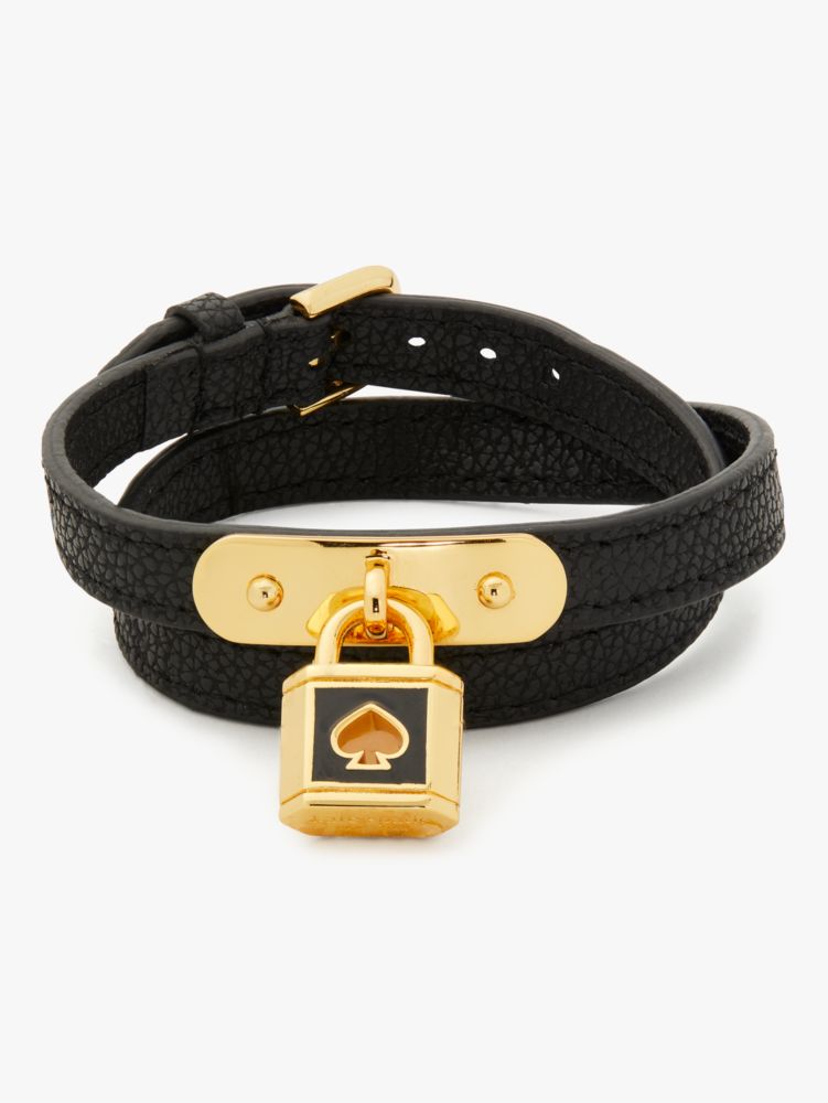 lock and spade leather wrap bracelet | Kate Spade New York