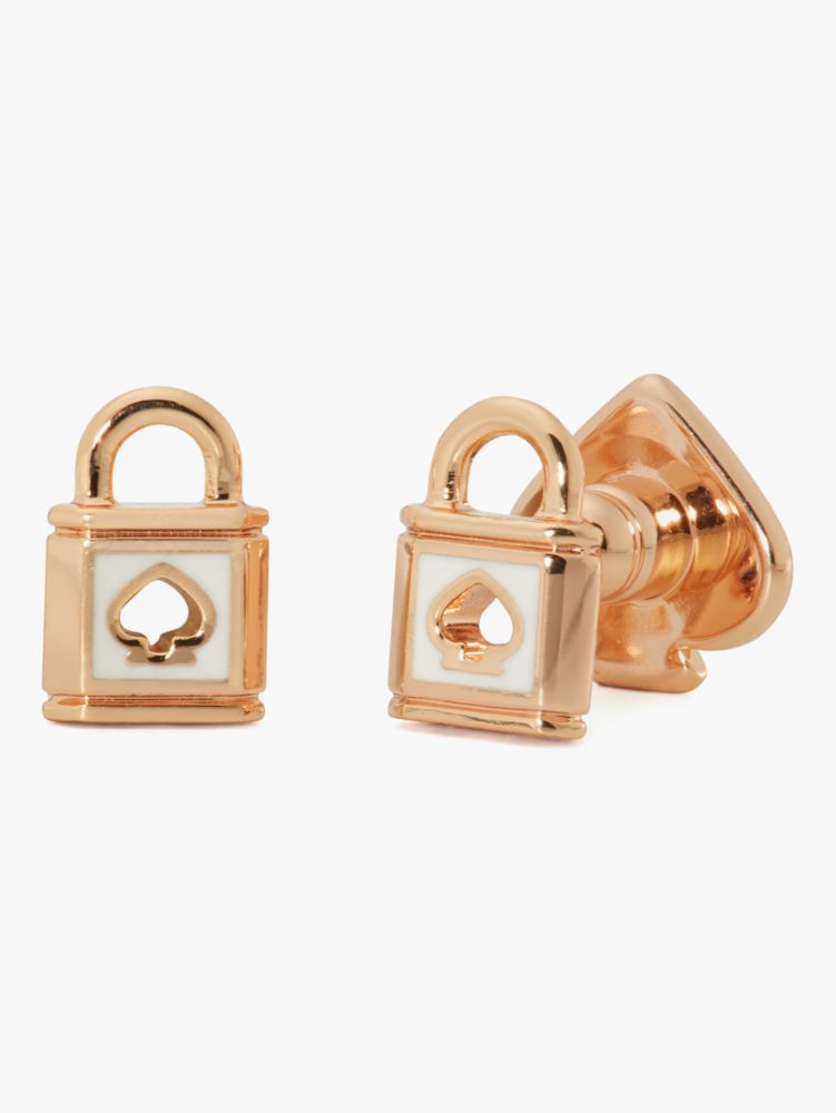 lock and spade enamel studs | Kate Spade New York