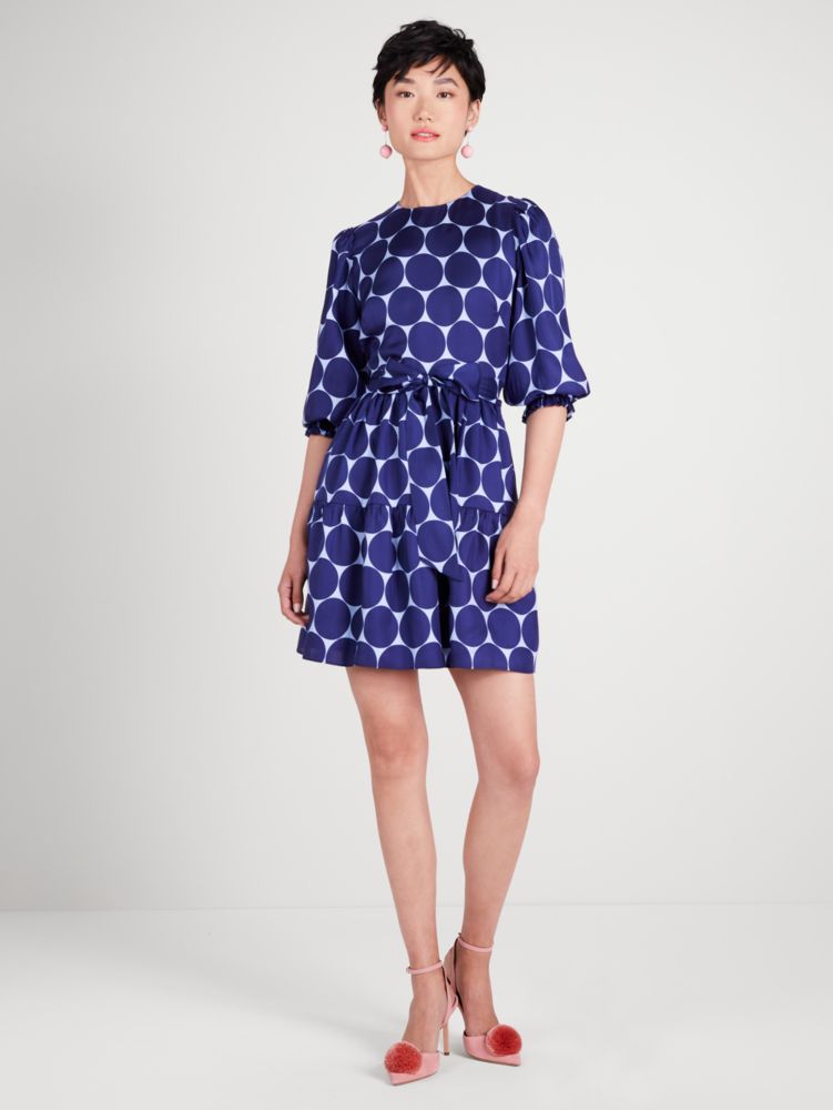 Joy Dot Silk Blend Twill Dress | Kate Spade UK
