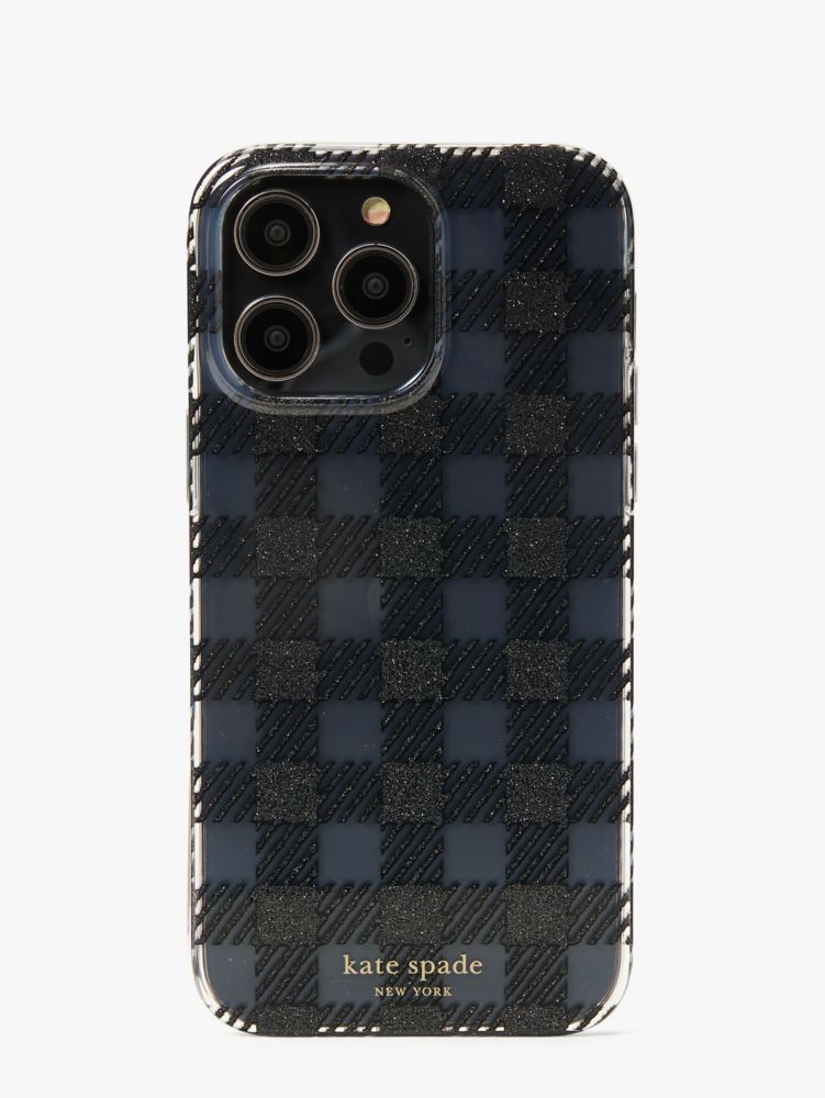 Sam Icon Glitter Gingham I Phone 14 Pro Max Case | Kate Spade UK
