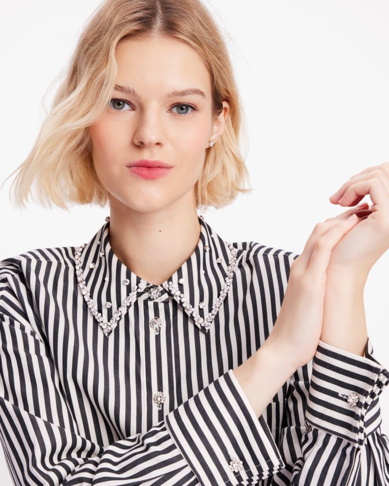 Acrobat Stripe Embellished Shirt | Kate Spade NL