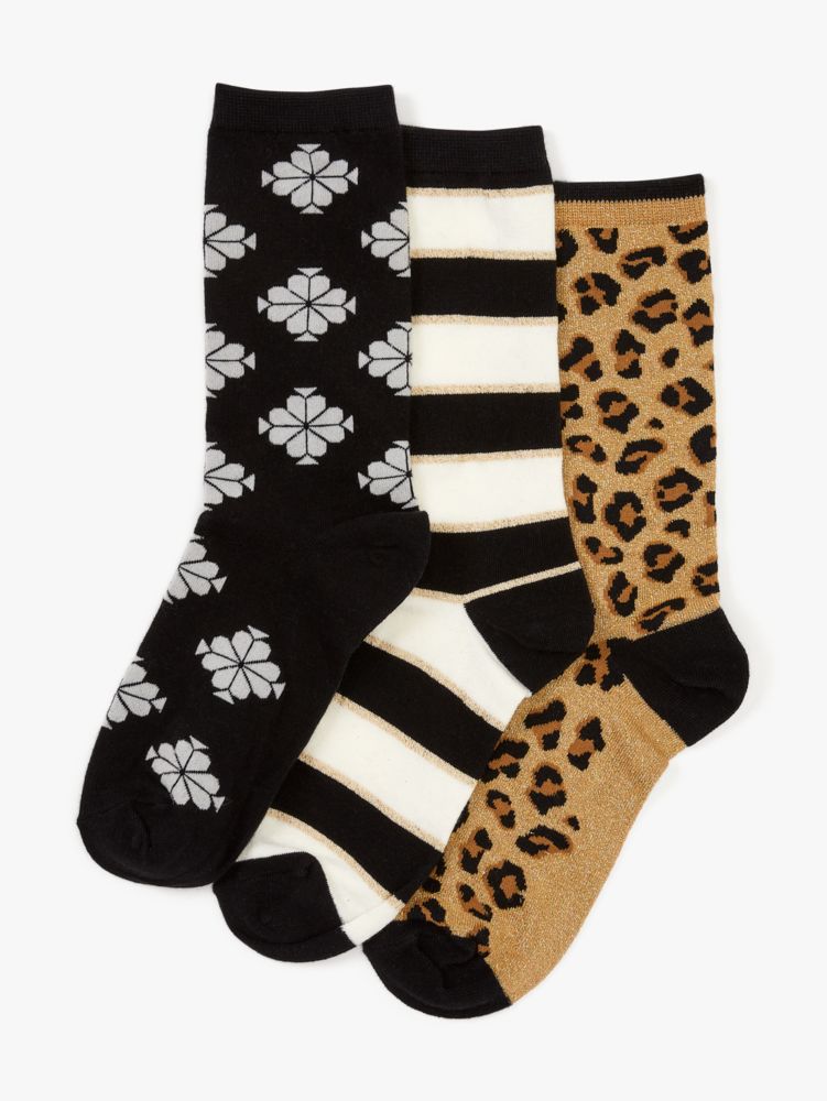 Leopard 3 Pack Crew Socks | Kate Spade New York