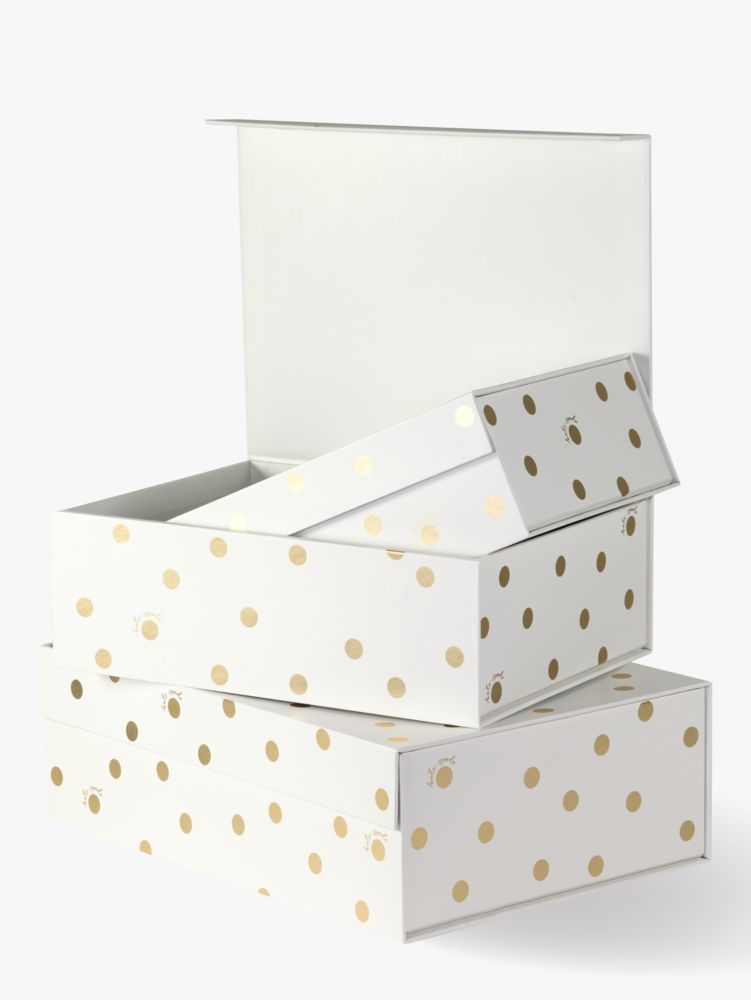 gold dot with script nesting box set | Kate Spade New York