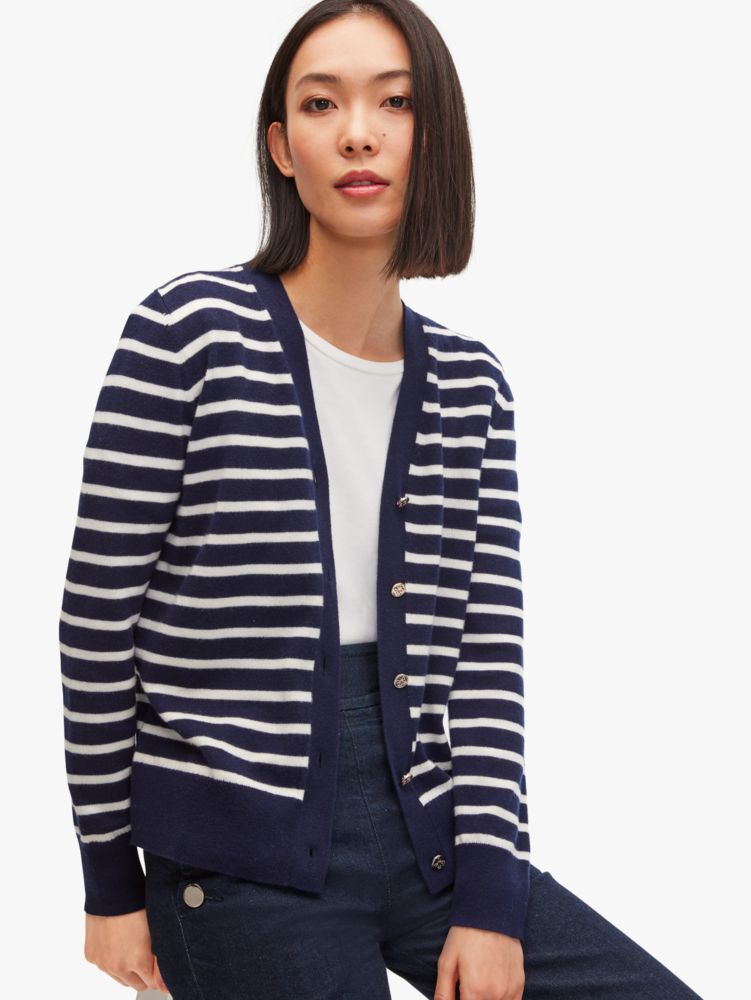 striped v-neck cardigan | Kate Spade New York