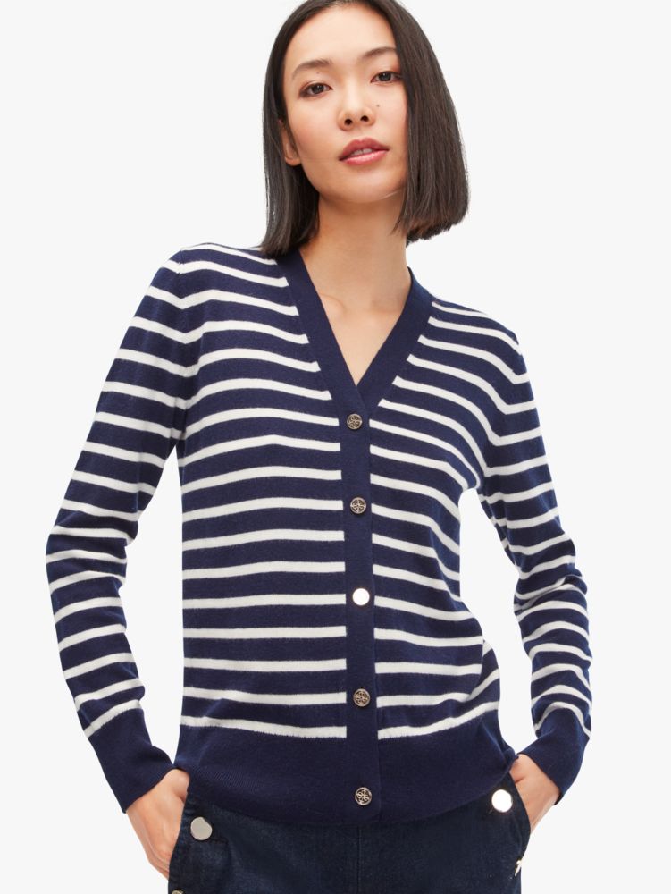striped v-neck cardigan | Kate Spade New York