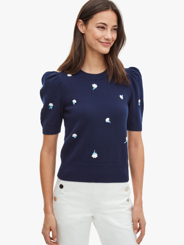Dainty Bloom Appliqué Sweater | Kate Spade UK
