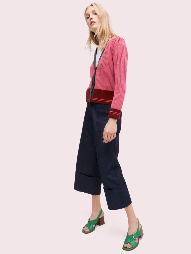 Contrast Rib Cardigan | Kate Spade New York