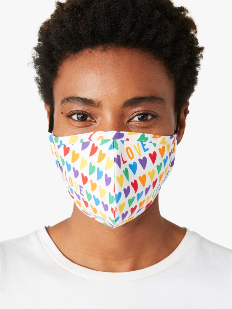 rainbow hearts & spade flower non-medical mask set | Kate Spade New York
