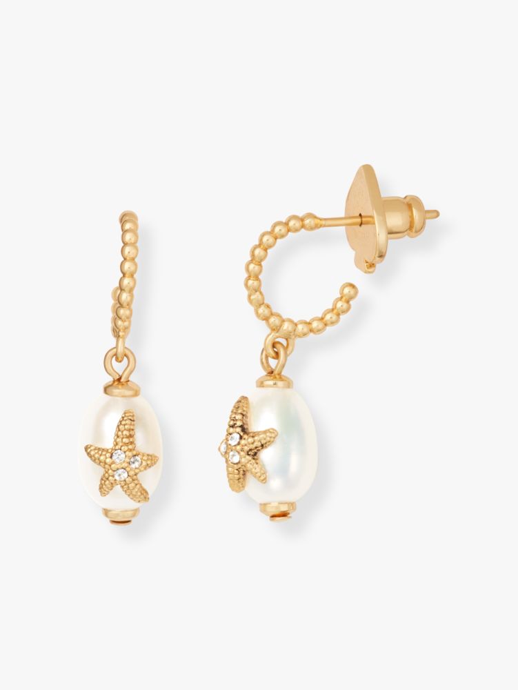 Sea Star Starfish Pearl Huggies | Kate Spade UK